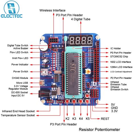 Stc89c52 Development Board C51 Usb Programmable 8051 Mcu Controller
