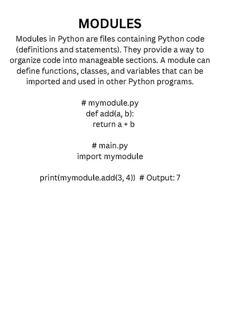Python Basics 2 Modules In Python Are Files Containing Python Code