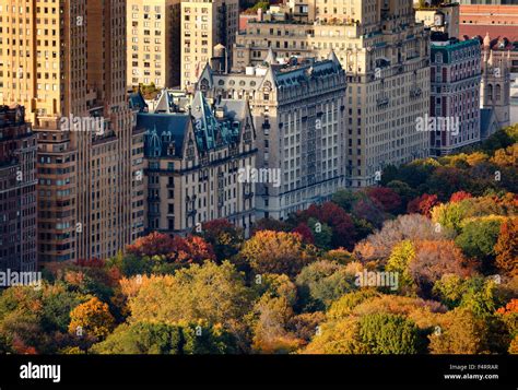 Aerial View Of Upper West Side Buildings And Central Park In Fall