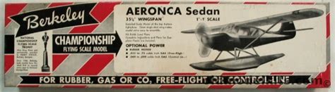Berkeley 112 Aeronca Sedan Land Or Seaplane Flying Model Airplane Kit