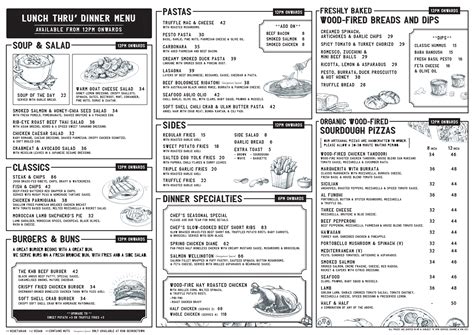 Menu Kenny Hills Bakers