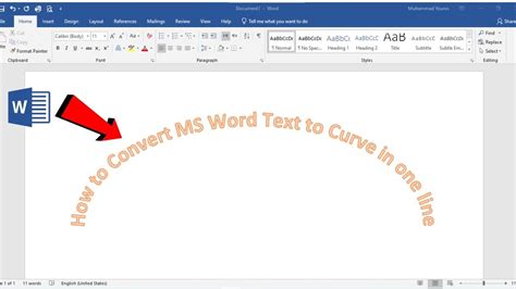 How To Write Curve Text In Ms Word Youtube