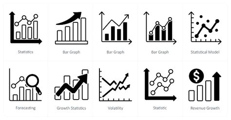 A Set Of 10 Diagram Icons As Statistics Bar Graph Statistical Model