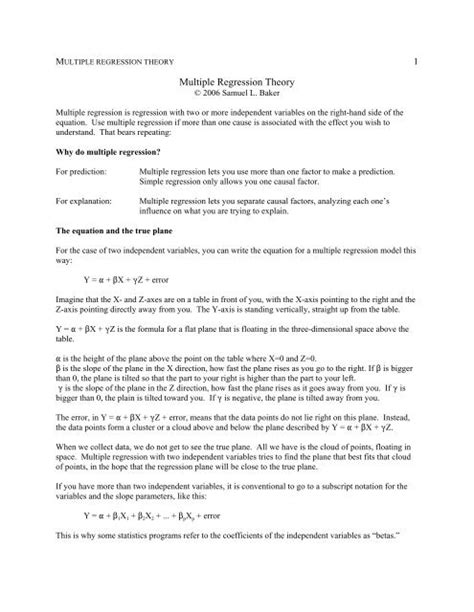 Multiple Regression Theory