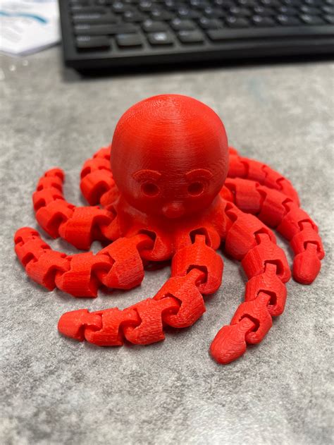 Flexible Octopus 3d Print Stl File Flexipus 3d Printer File Fidget Articulating Octopus File