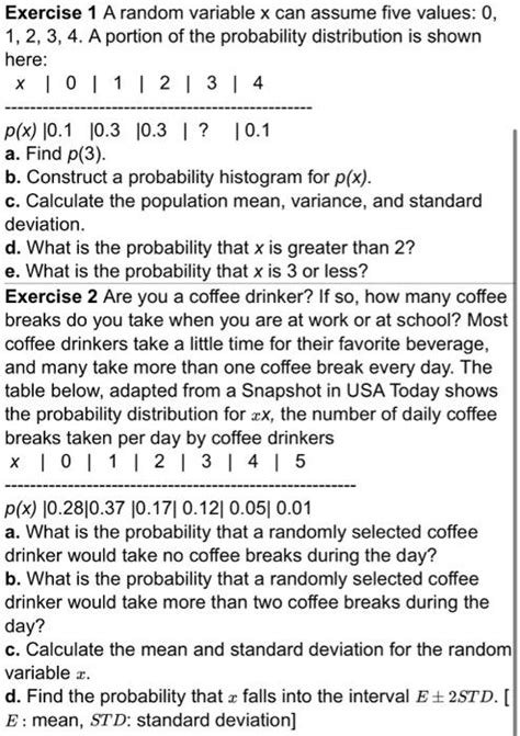 Solved Exercise 1 A Random Variable X Can Assume Five
