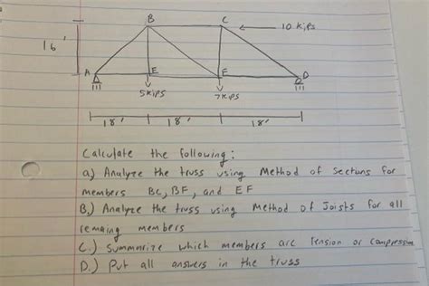 Solved Calculate The Following A Analyze The Truss Using Chegg Com