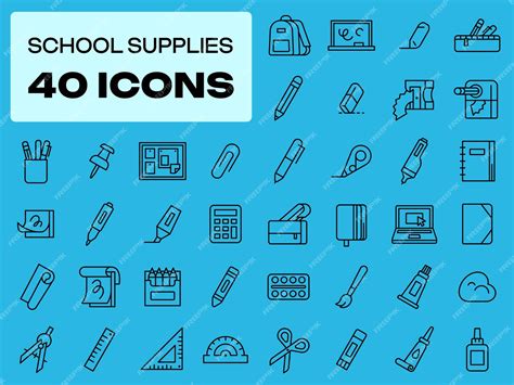 Premium Vector A Set Of Forty Lineart Icons Depicting Different