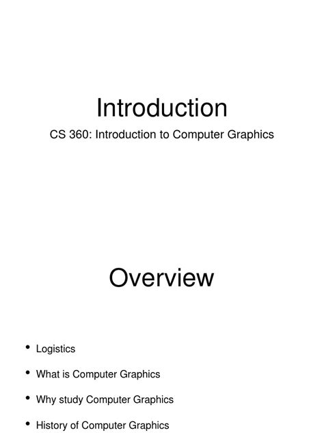 Cs 360 Introduction To Computer Graphics Pdf Rendering Computer