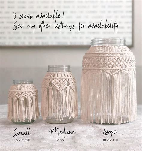 small diy macrame jar kit macrame hurricane macrame vase etsy macrame diy macrame decor
