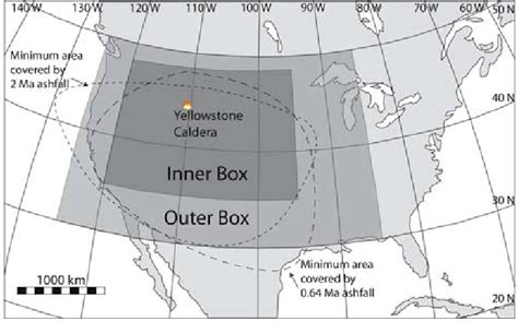 Map Of North America Illustrating The Known Ashfall From Two Eruptions