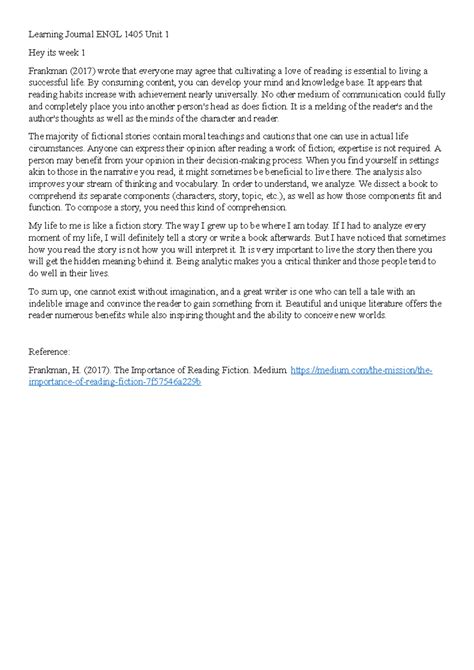 Learning Journal Engl 1405 Unit 1 Learning Journal Engl 1405 Unit 1