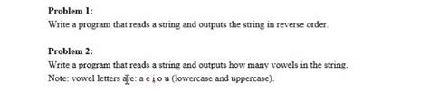 Solved Problem 1 Write A Program That Reads A String And