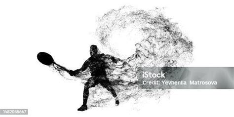 흰색 배경에 배드민턴 선수의 추상적인 실루엣 배드민턴 선수 남자가 셔틀콕을 때린다 벡터 그림 배드민턴에 대한 스톡 벡터 아트 및 기타 이미지 Istock