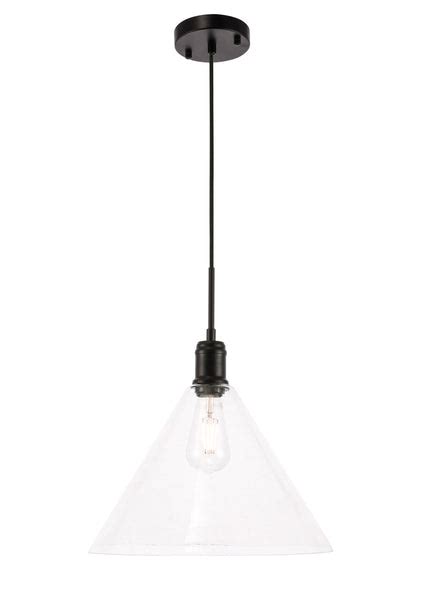 Zc121 Ld6228bk Living District Hugh 1 Light Black And Clear Glass