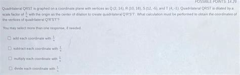 Solved Triangle ABC Is Graphed On A Coordinate Plane With Chegg