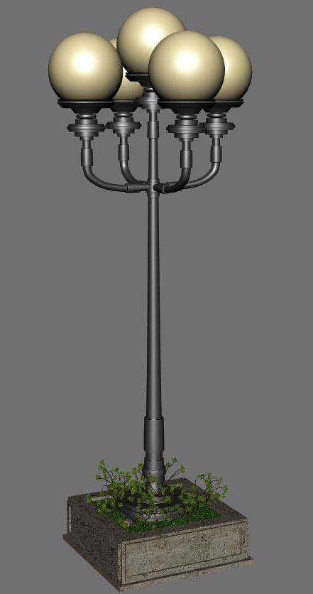화이트 글로브 가로등 3d 모델 9 Ma Obj Fbx Max Free3d