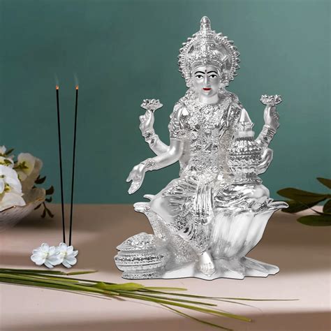 Diviniti 999 Silver Plated Lakshmi Idol Divine Home Decor Pujashoppe