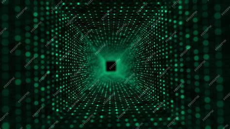 Premium Photo Abstract Particle Flow In Cyberspace Futuristic 3d Portal Digital Technology Web