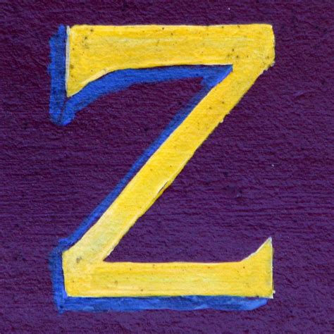 Letter Z Vintage Lettering On Purple Wall