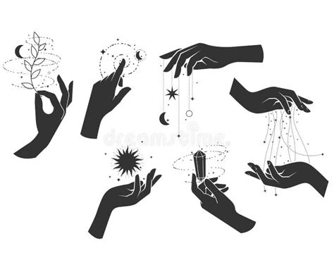 Magic Wizardry And Fortune Telling Woman Hands Practicing Witchcraft
