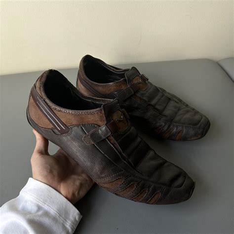 Rare Epic Vintage 2000s Y2k Puma Brown Suede Leather Depop