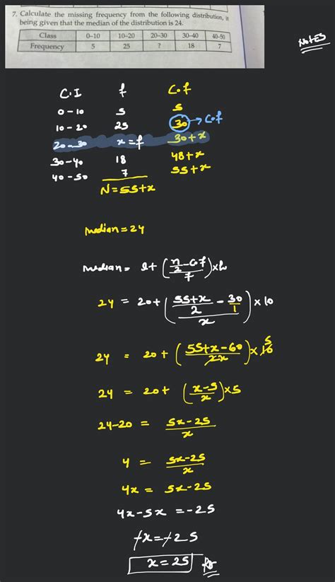 Calculate The Missing Frequency From The Following Distribution It Being