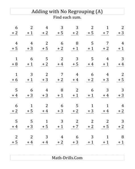 Printable Adding Sheets