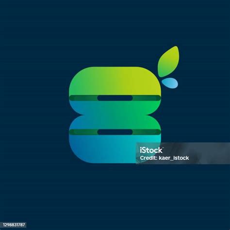 Number Eight Green Gradient Eco Logo Stock Illustration Download