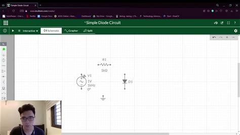 Multisim Simple Diode Circuit Tutorial Youtube