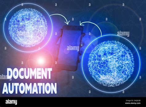 Conceptual Hand Writing Showing Document Automation Concept Meaning Workflows That Assist In