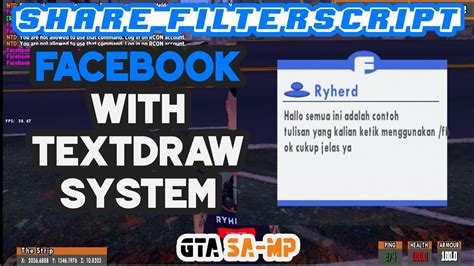 Share Filterscript Facebook Samp With Textdraw System Youtube