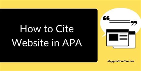 How To Cite A Website In APA Th Edition With Examples BloggerDirection