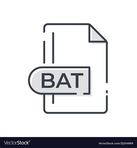 Bat File Format Icon Batch Extension Royalty Free Vector