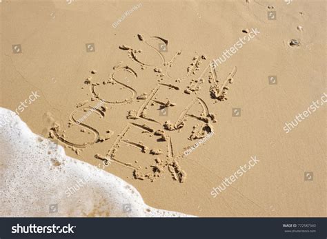 Sun Sea Sex Written Sand Wave Stock Photo Shutterstock