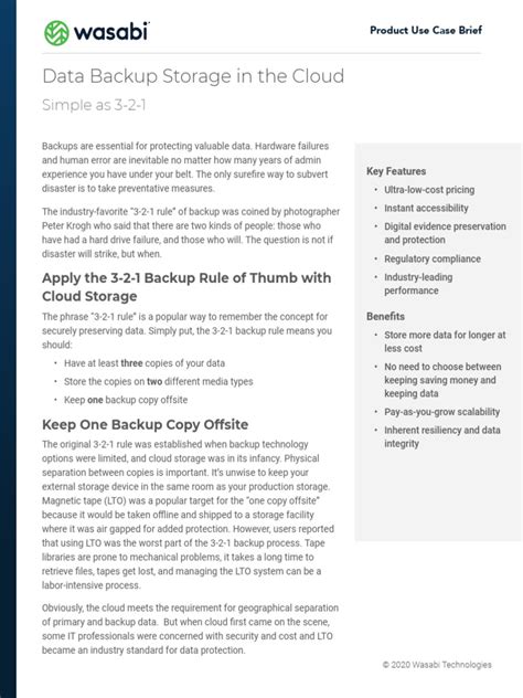 data backup storage in the cloud product use case brief pdf backup computer data storage