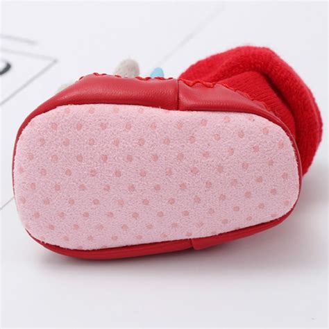 두꺼운 아기 유아 신발 양말 어린이 만화 인형 크리스마스 테리 피부 양말 크기 12cm 크리스마스 트리