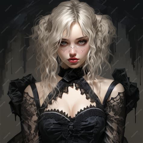 Premium Ai Image A Digital Painting Of A Woman With Blonde Hair And A