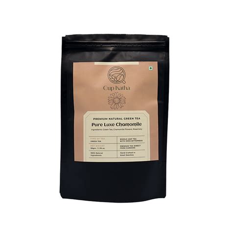 Pure Luxe Chamomile Cupkatha Tea Organic Green Tea Blend Herbal Tea