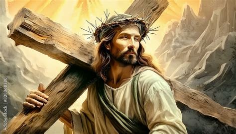 Jesus Christ Carrying The Cross Christ On The Way Of His Crucifixion