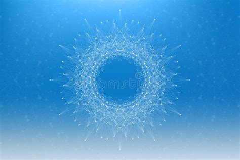 Fractal Element With Connected Lines And Dots Big Data Complex Stock Vector Illustration Of