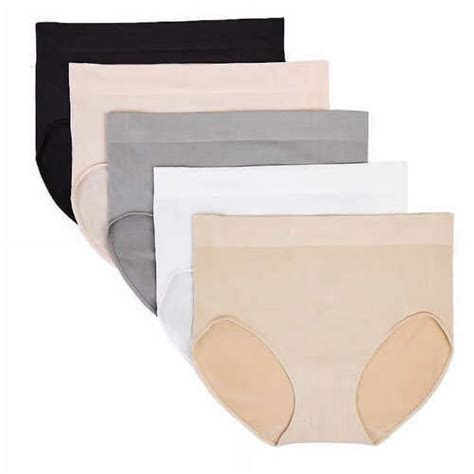 Carole Hochman Womens Seamless Brief Underwear 5 Pack Large Nylon