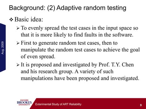An Experimental Evaluation Of The Reliability Ppt