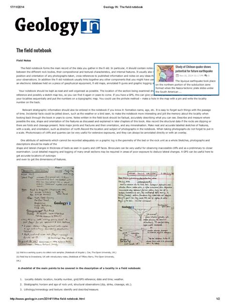 Geology In The Field Notebookpdf Geology Earth And Life Sciences