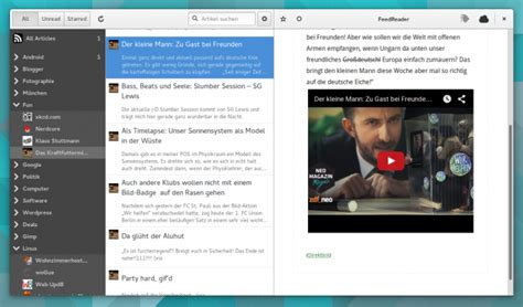 Feedreader Ein Desktop Rss Client Mit Sync Zu Tiny Tiny Rss Feedly Und Bald Owncloud Linux