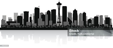 Seattle Skyline Silhouette Stock Vektor Art Und Mehr Bilder Von Architektur Architektur