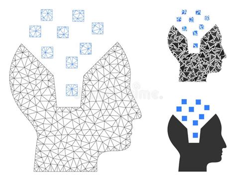 Human Memory Vector Mesh Carcass Model And Triangle Mosaic Icon Stock Illustration