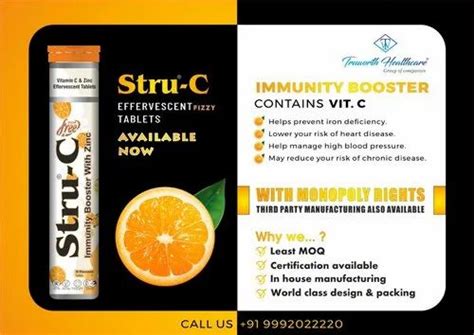 Vitamin C And Zinc Stru C Effervescent Tablet 500 Mg 20 Tab At Best Price In Rohtak