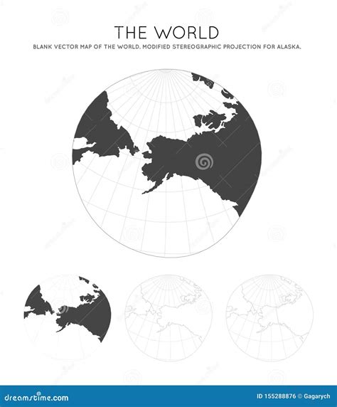 World Map Modified Stereographic Projection For Vector Illustration 168014482