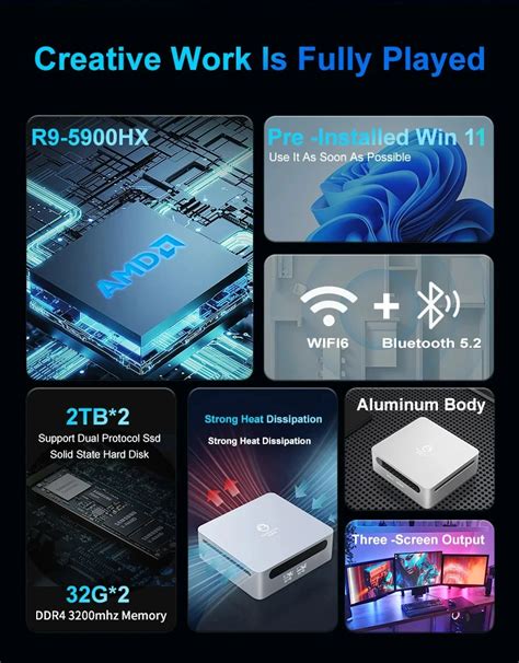 Topton Mini Pc Gamer Amd Ryzen Hx U U Windows Ddr Mhz Gaming Mini